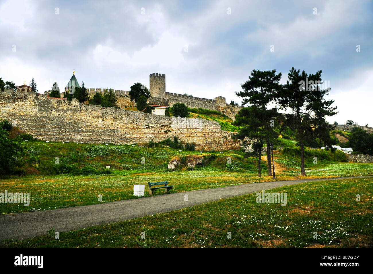 Kalemegdan fortress in Belgrade with walking path Stock Photo - Alamy
