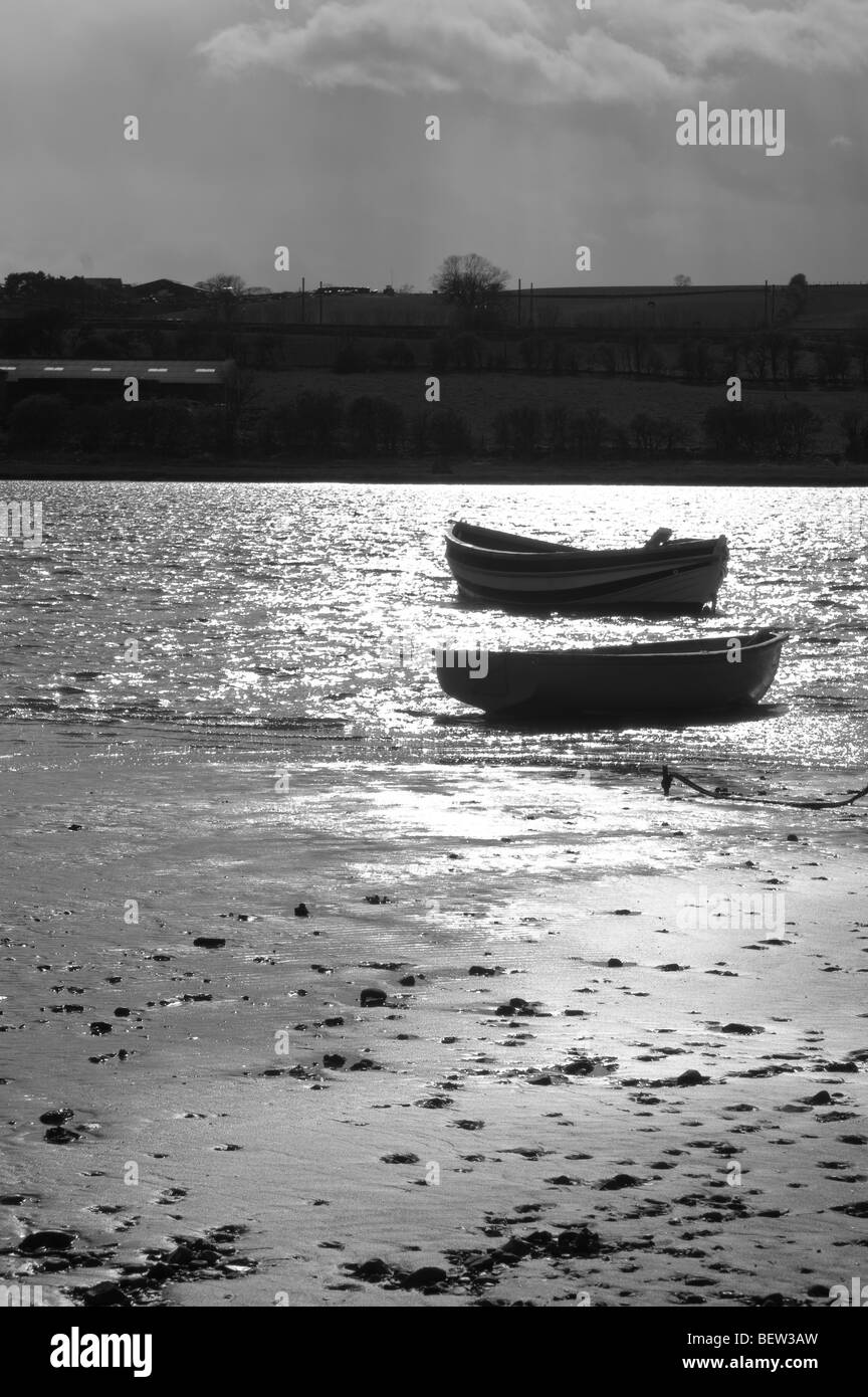 harbor / quay at sunset black and white Stock Photo - Alamy