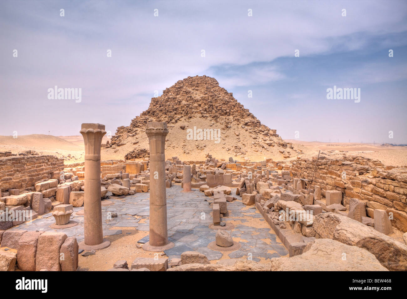 Mortuary Temple and Pyramid of Pharaoh Sahure, Abusir, Egypt Stock ...