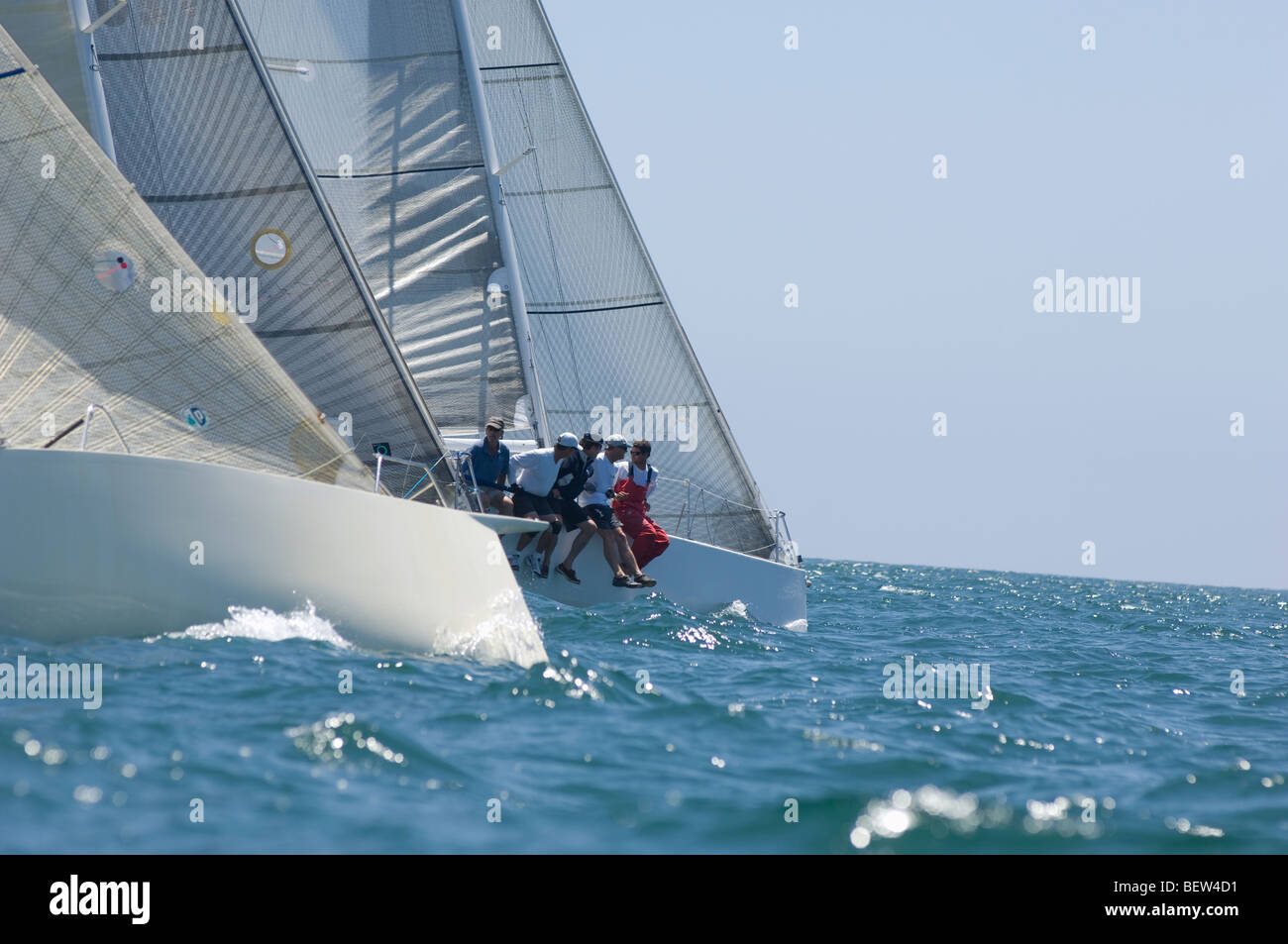 Yachts compete in team sailing event, California Stock Photo - Alamy