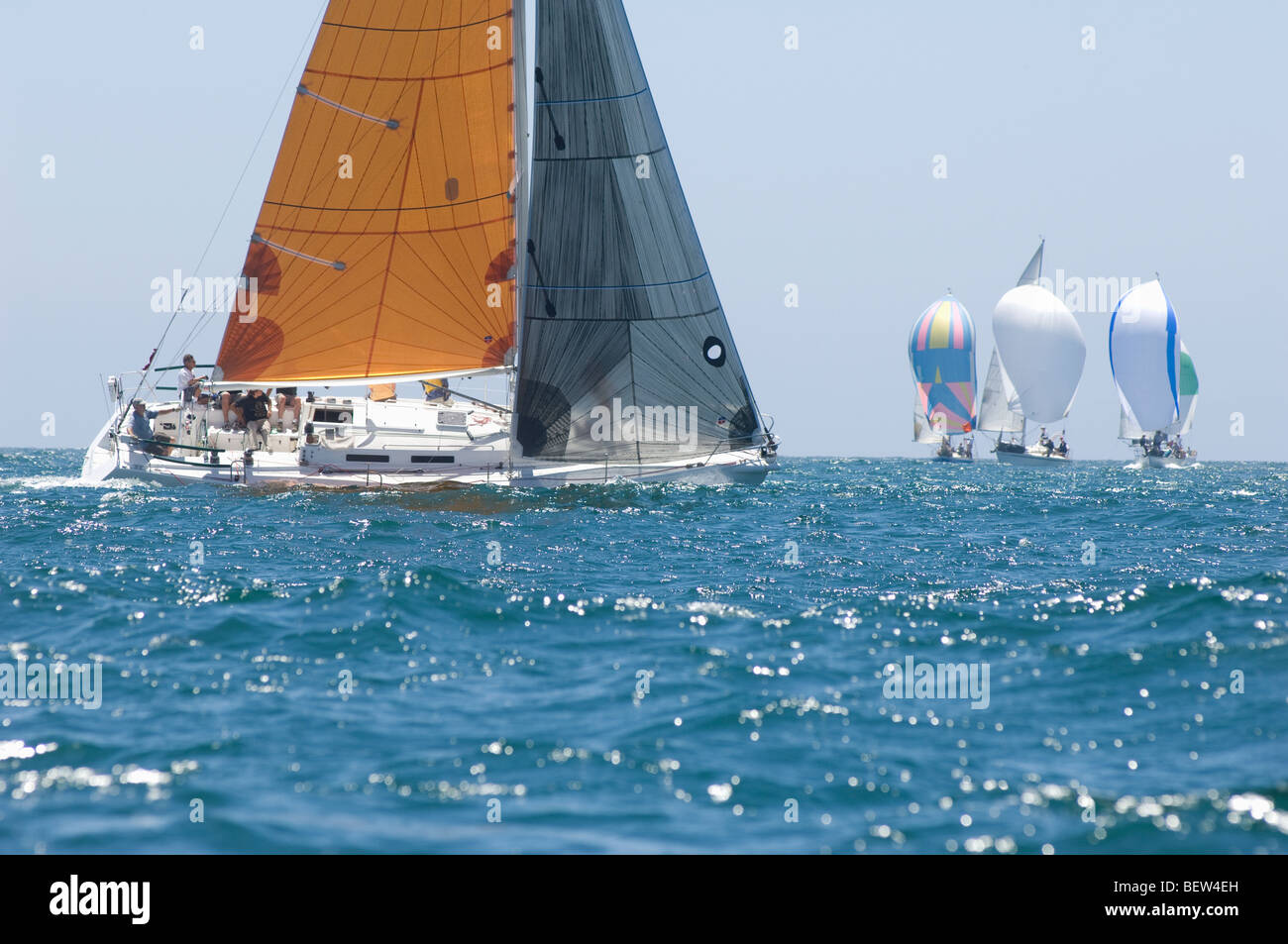 Yachts compete in team sailing event, California Stock Photo - Alamy