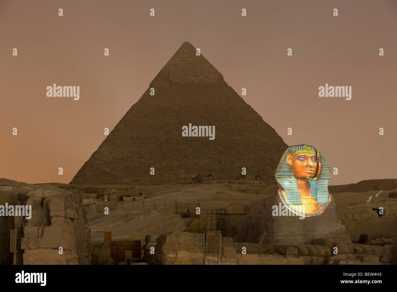 Light and Sound Show at Pyramids of Giza, Cairo, Egypt Stock Photo - Alamy