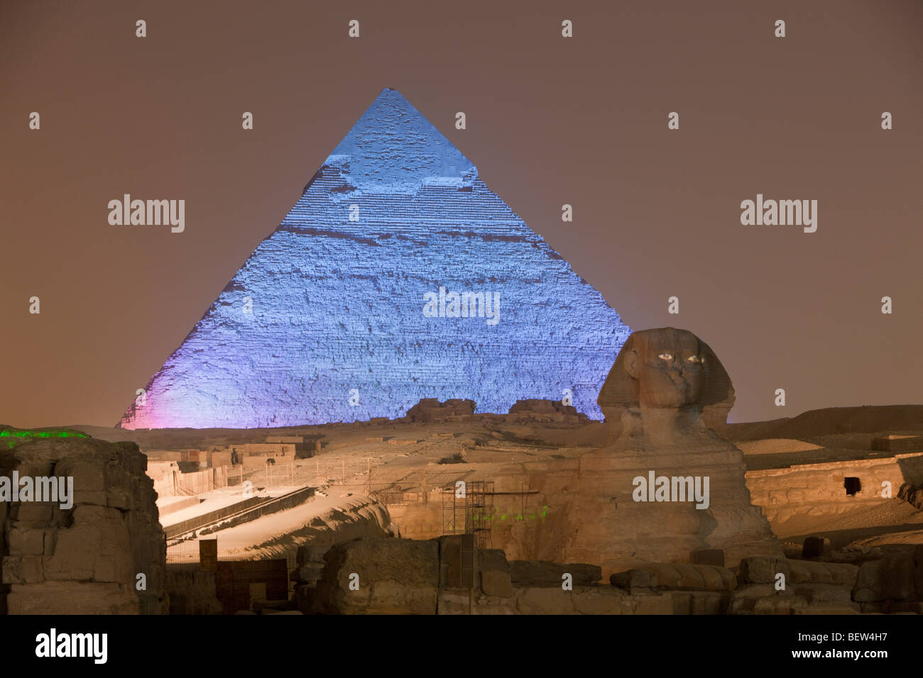 Light and Sound Show at Pyramids of Giza, Cairo, Egypt Stock Photo - Alamy