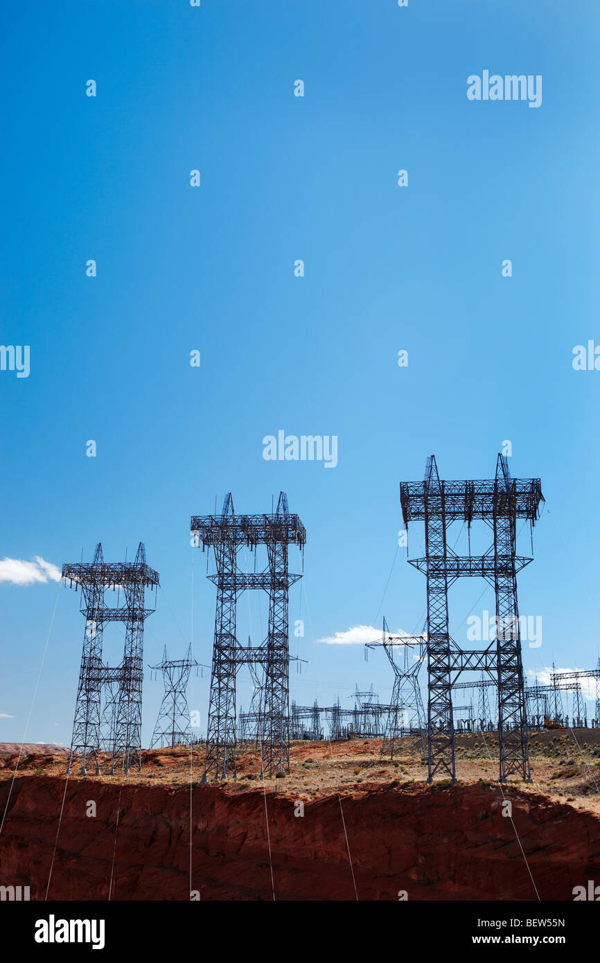 Electricty pylons, USA Stock Photo - Alamy