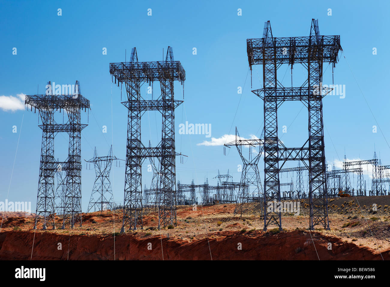 Electricty pylons, USA Stock Photo - Alamy