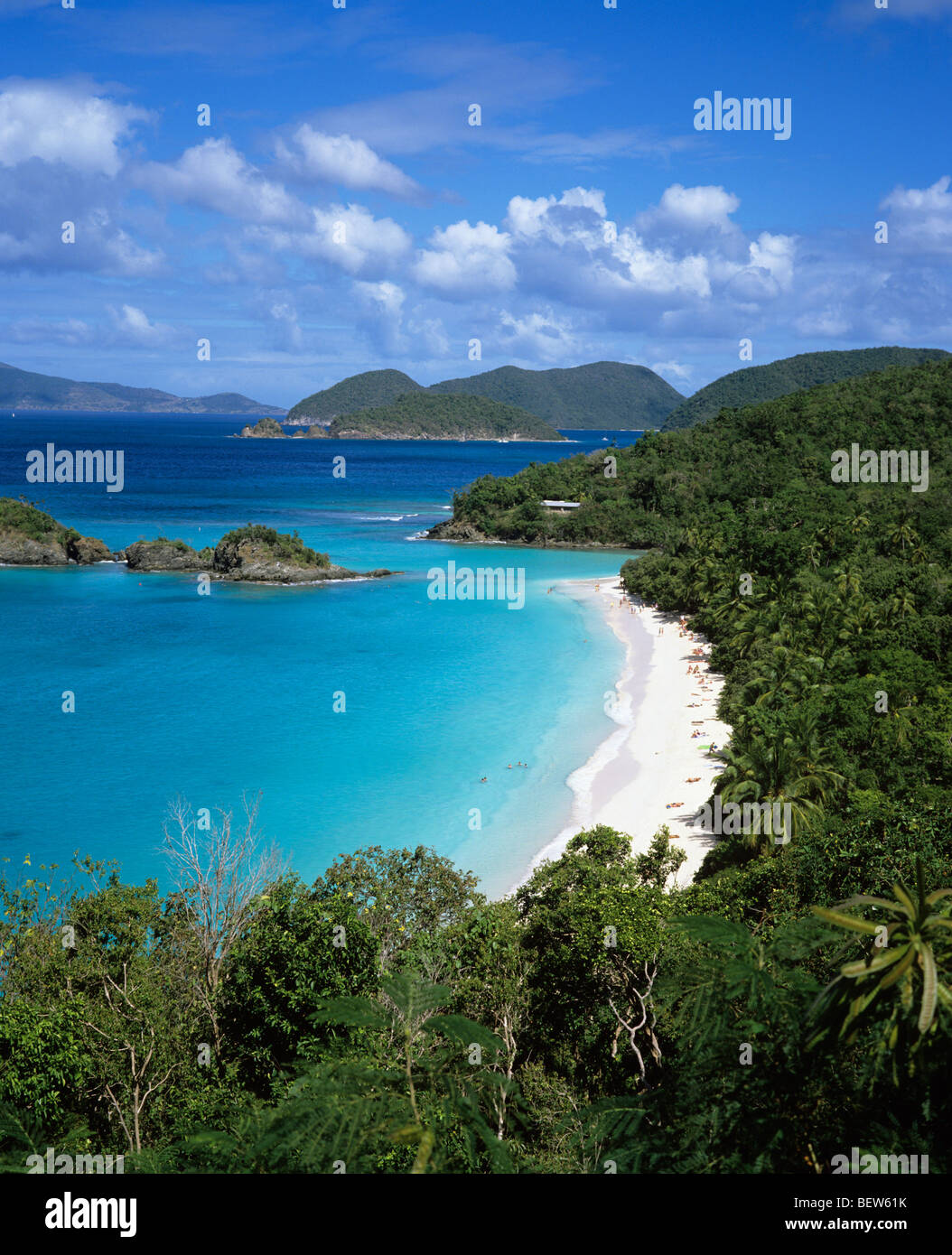 Beautiful view of Trunk Bay on the island of St John Stock Photo - Alamy
