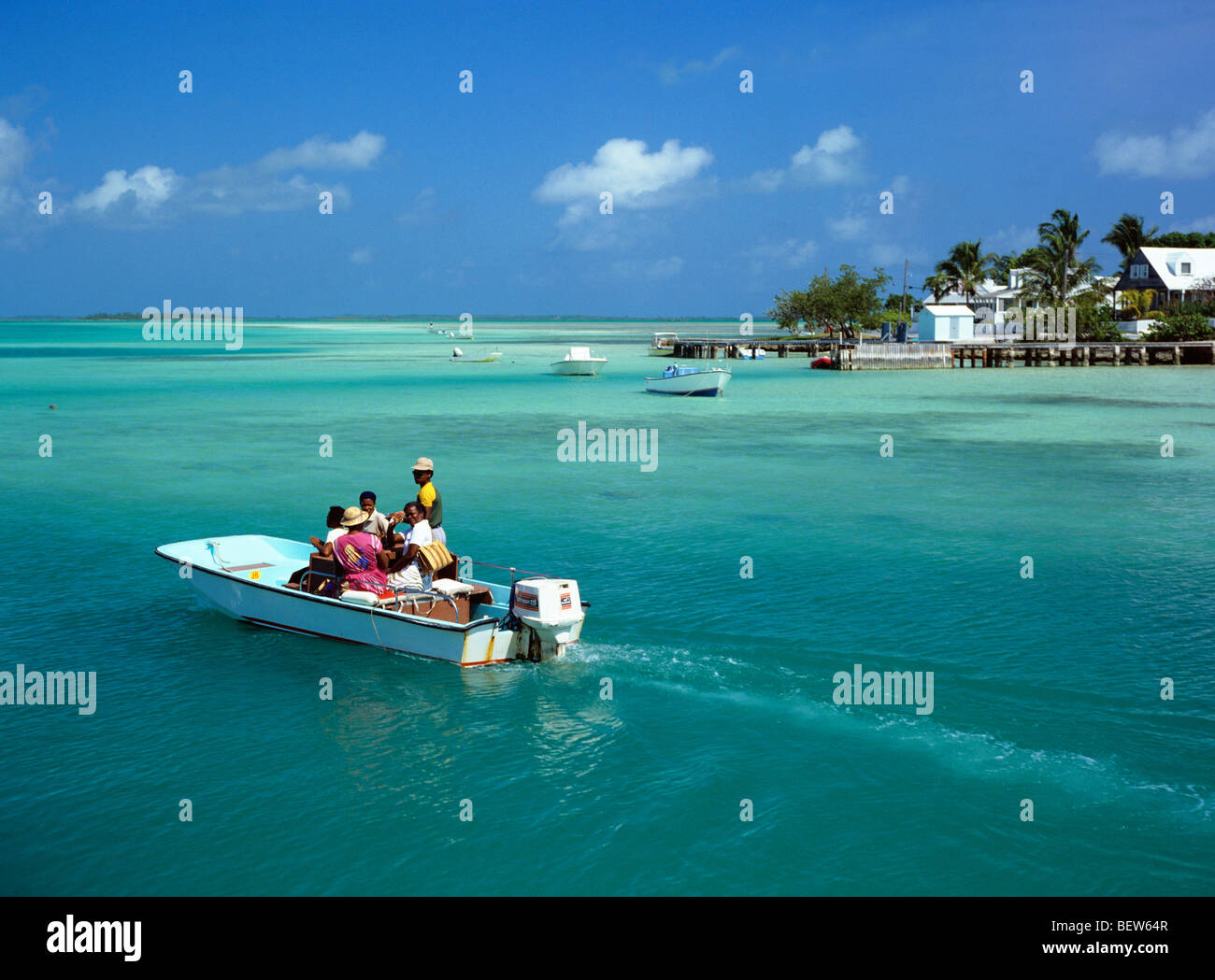 Bahamas - Boating scene of Harbour Island Stock Photo - Alamy