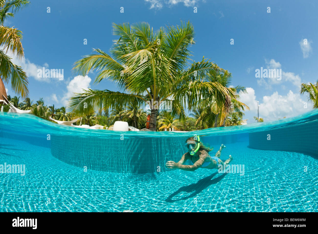 Half swimming pool water and half pool hi-res stock photography and ...