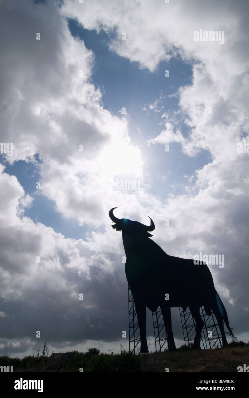 Osborne bull billboard, Toro de Osborne, near Conil, Andalucia, Spain ...