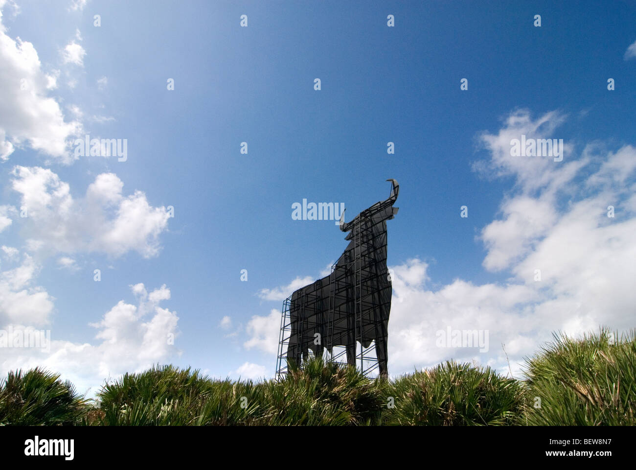 Osborne bull billboard, Toro de Osborne, near Conil, Andalucia, Spain ...