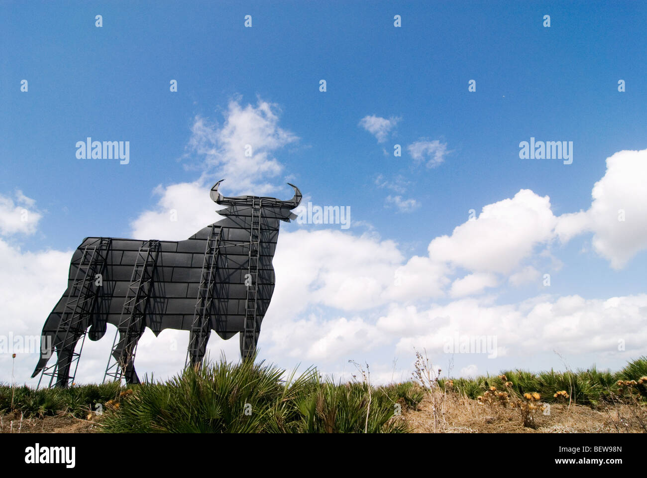 Osborne bull billboard, Toro de Osborne, near Conil, Andalucia, Spain ...