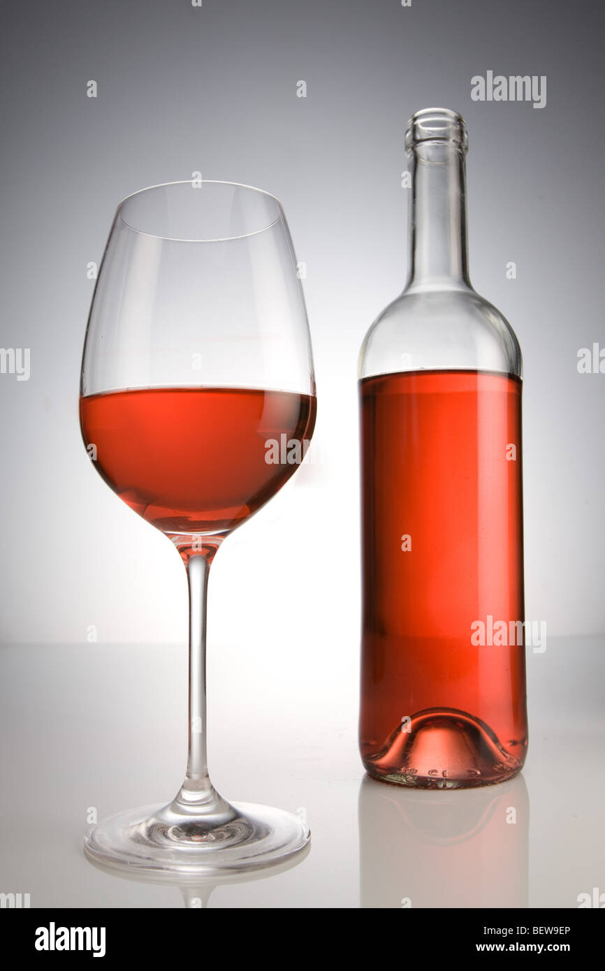 glass and bottle of red wine, close-up Stock Photo - Alamy