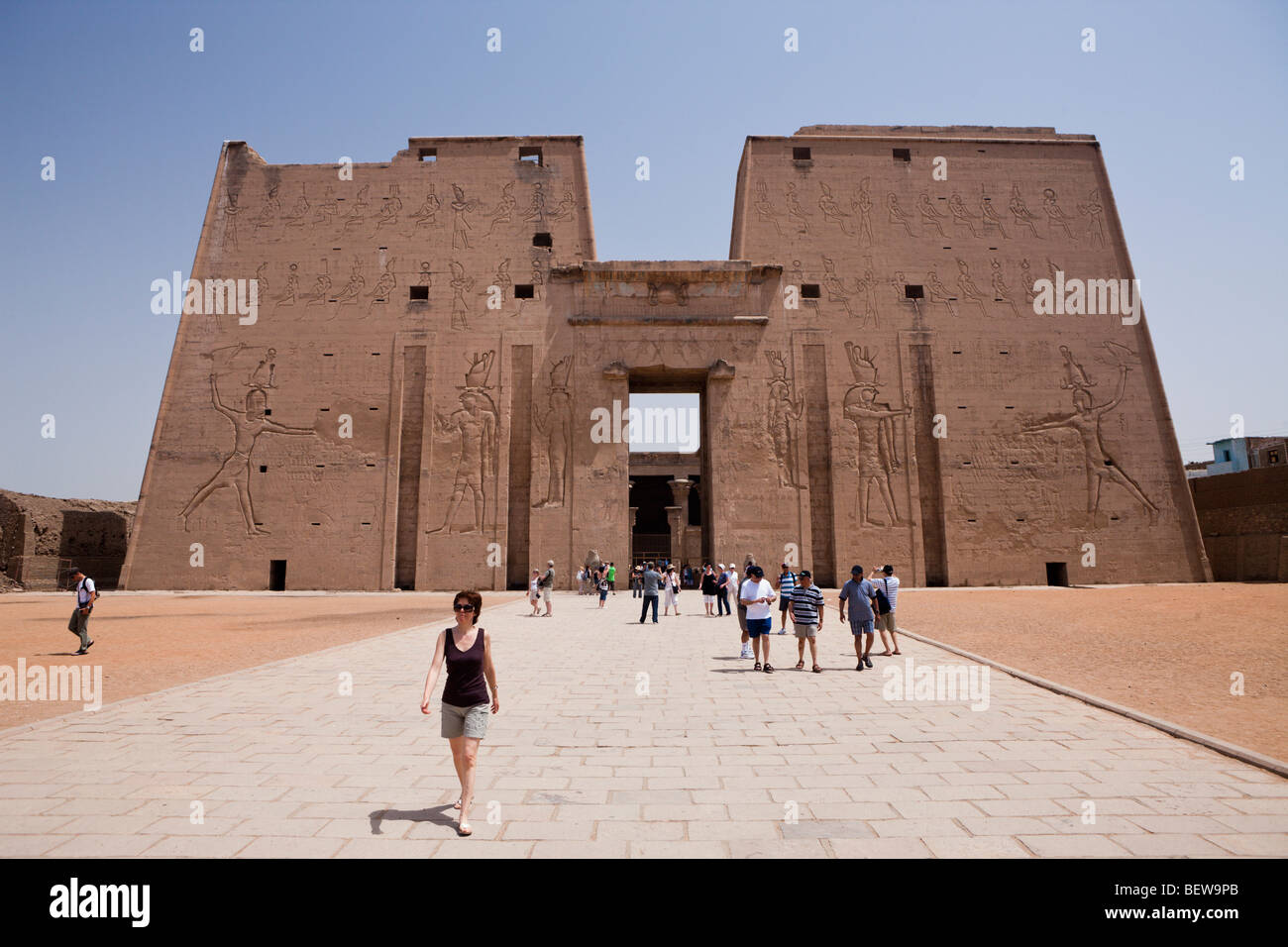 Front of Horus Temple in Edfu, Edfu, Egypt Stock Photo - Alamy