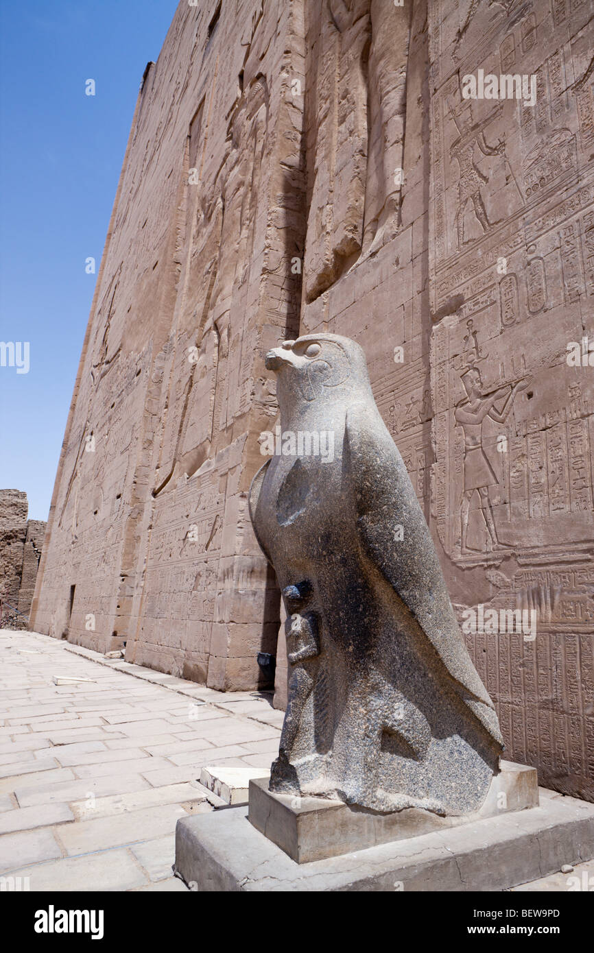 Statue of horus in the temple of edfu hi-res stock photography and ...