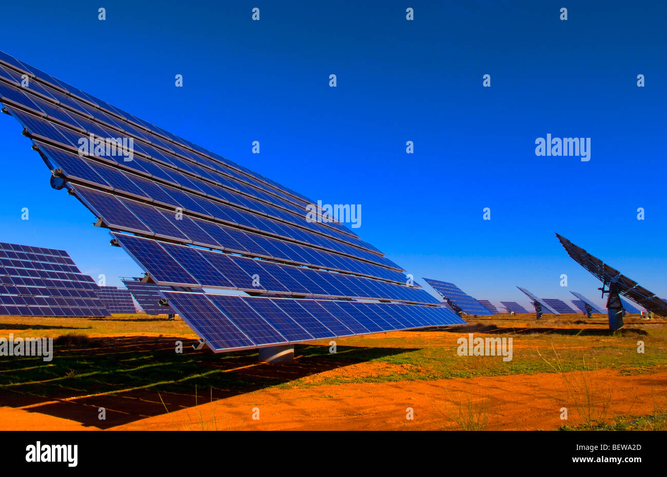 sun collectors near Manzanares, Spain Stock Photo - Alamy