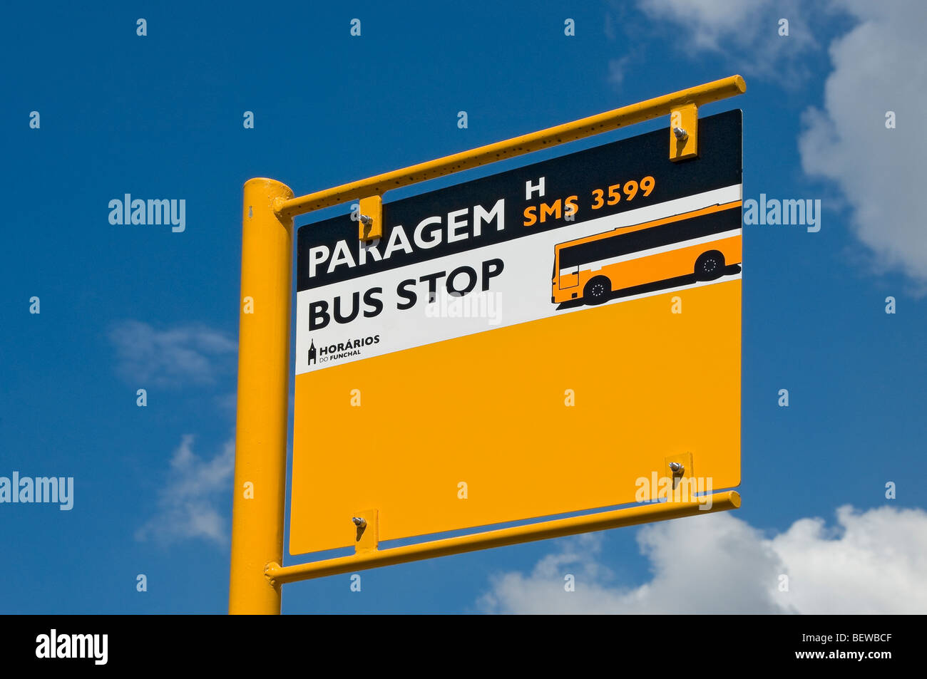 Close up of bus stop sign Funchal Madeira Portugal EU Europe Stock ...