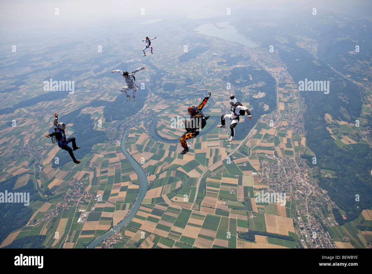 parachute jumping, full shot Stock Photo - Alamy
