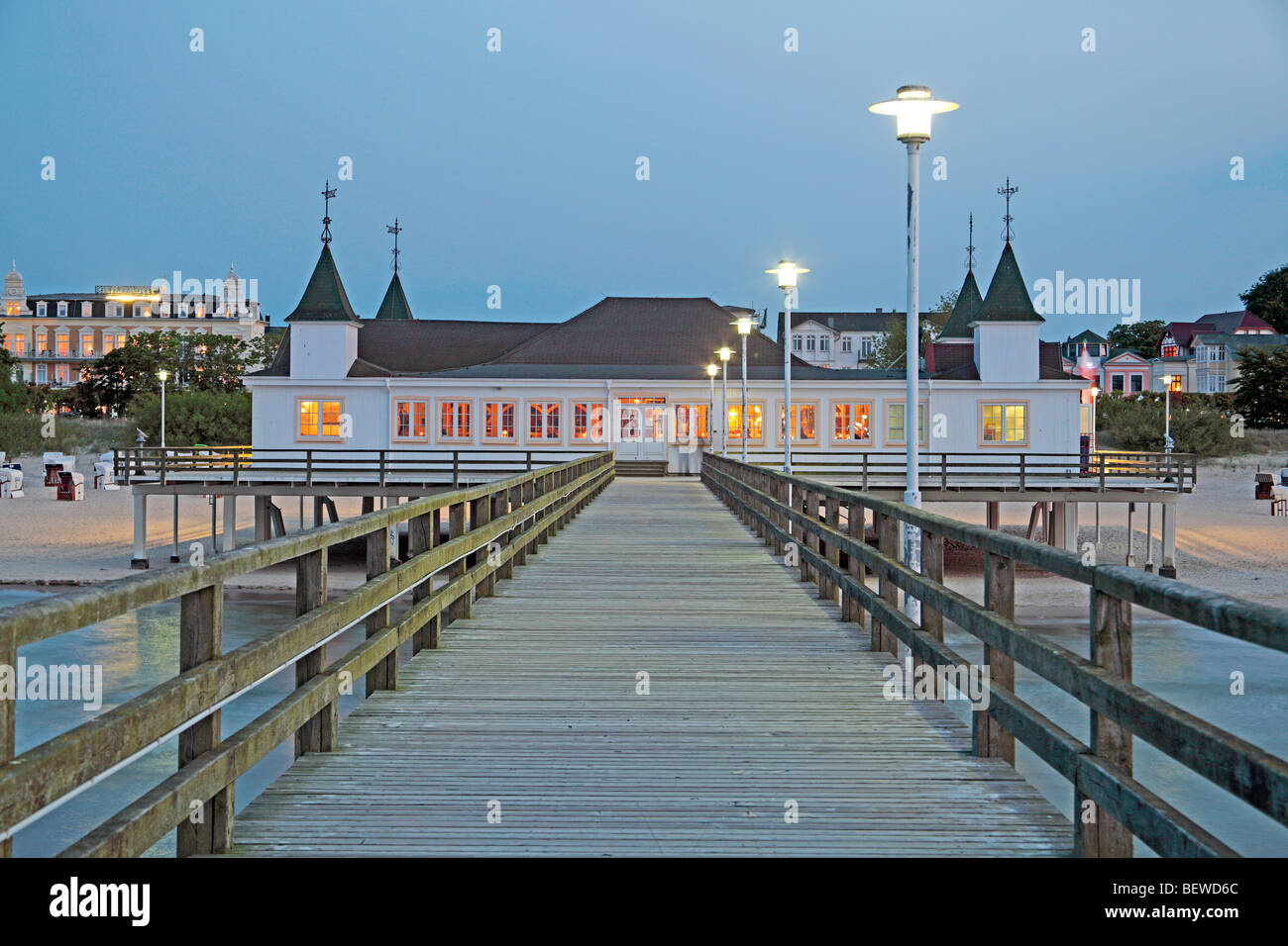 Ahlbeck Pier, Germany, Usedom, front view Stock Photo - Alamy