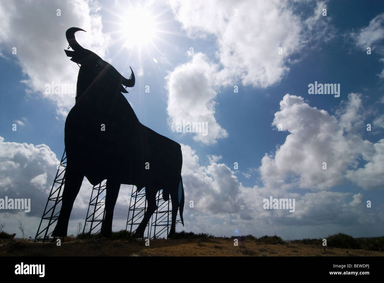 Osborne bull billboard, Toro de Osborne, near Conil, Andalucia, Spain ...