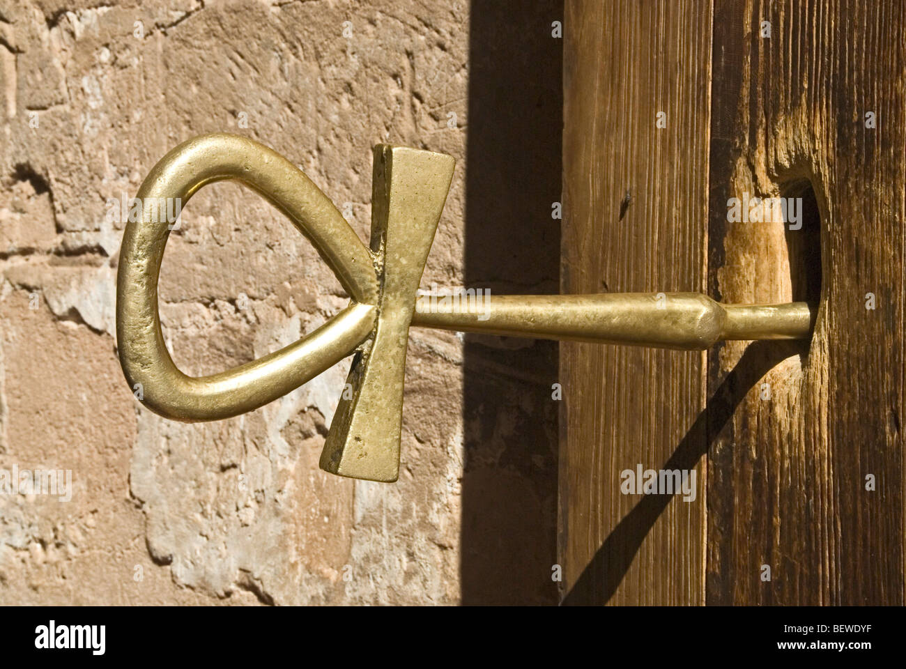 Golden key at the temple of Ramses II, Aswan, Egypt, close-up Stock ...