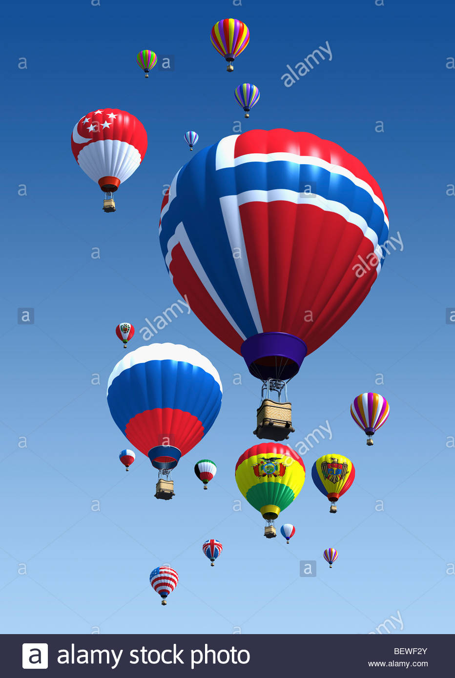 Hot Air Balloons Flags Stock Photos & Hot Air Balloons Flags Stock ...