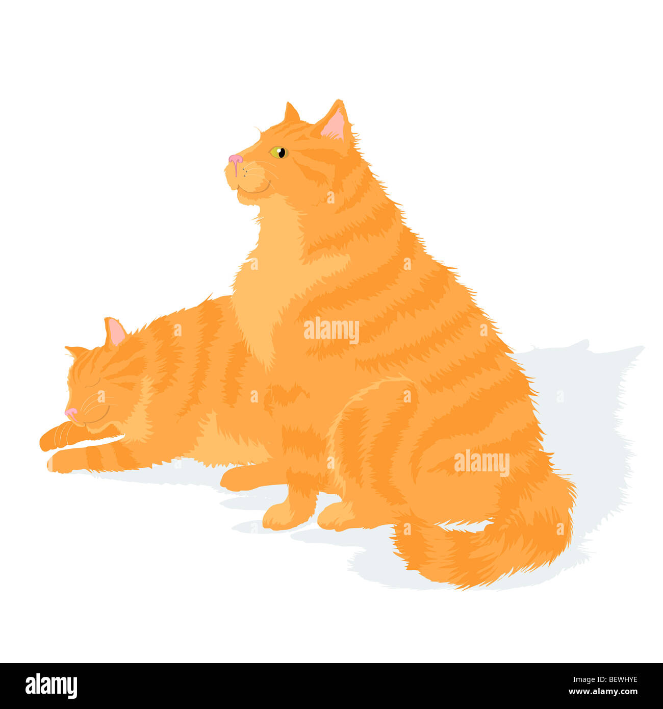 Yellow Tabbies 2, Linda Braucht (20th Century/American), Computer ...