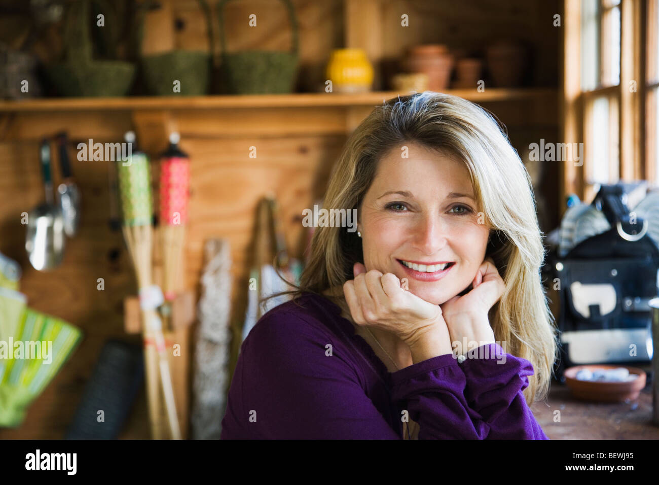 Portrait of a happy woman smiling Stock Photo - Alamy