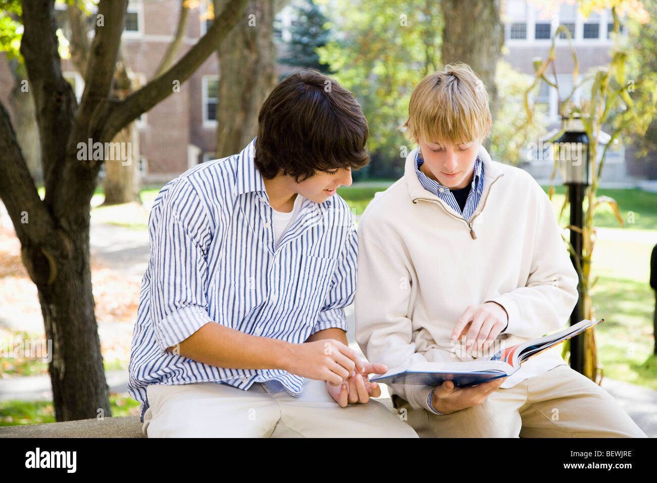 Two students reading books Stock Photo - Alamy