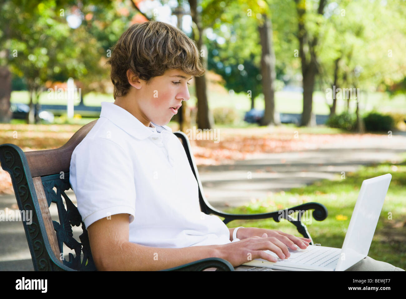 Student using a laptop Stock Photo - Alamy
