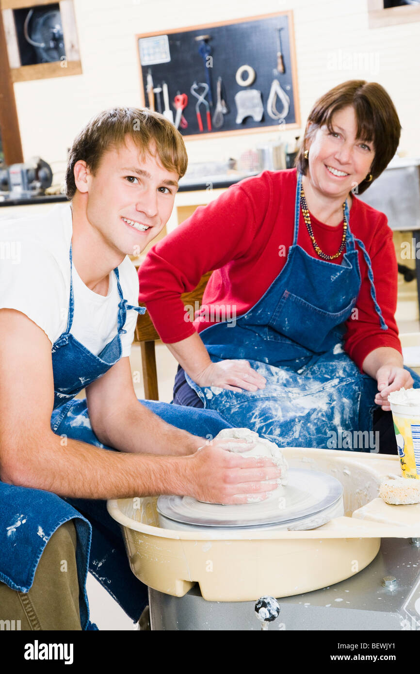 Pottery wheel college students hi-res stock photography and images - Alamy