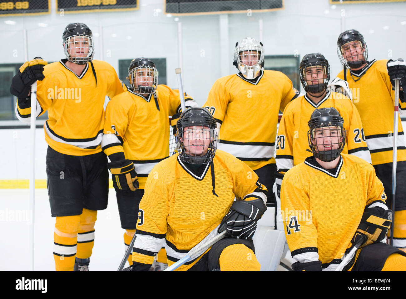Ice hockey players in an ice rink Stock Photo - Alamy