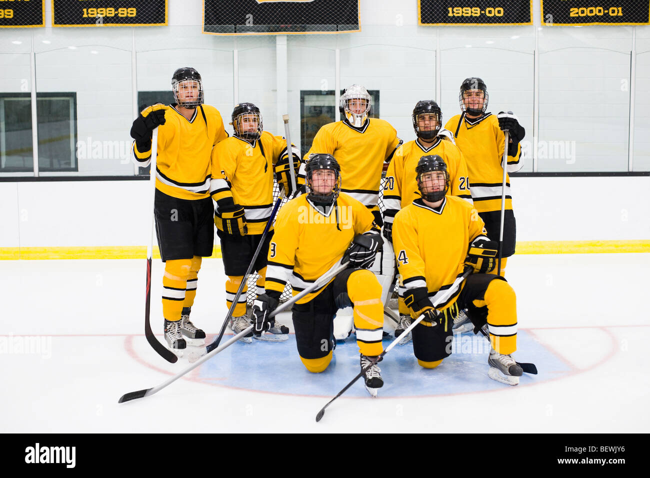Ice hockey players in an ice rink Stock Photo - Alamy