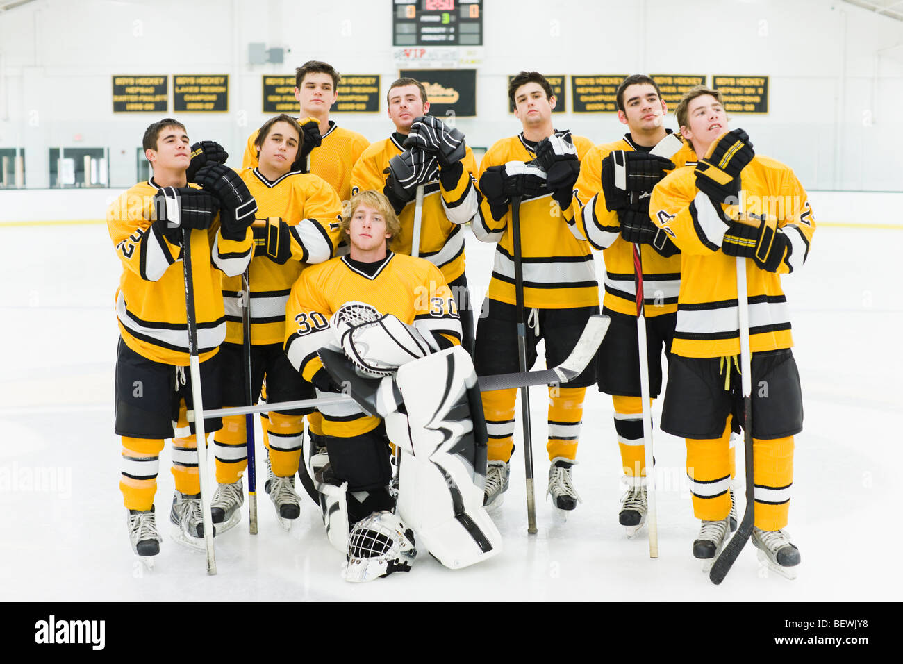 Ice hockey players in an ice rink Stock Photo - Alamy