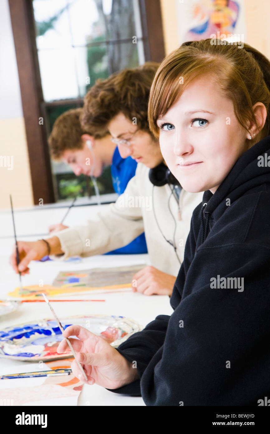 Students in an art class Stock Photo - Alamy