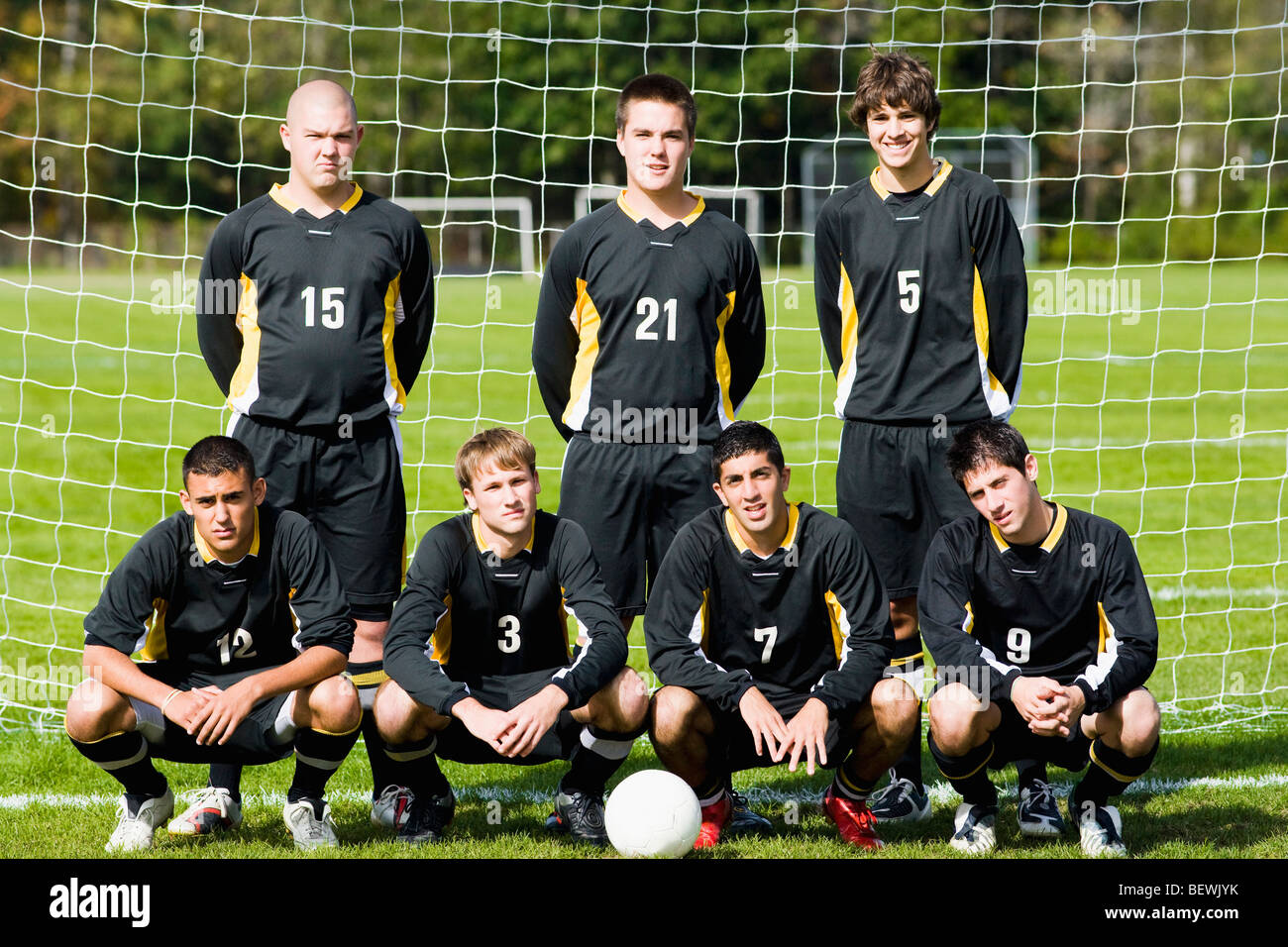 Soccer players in a soccer field Stock Photo - Alamy