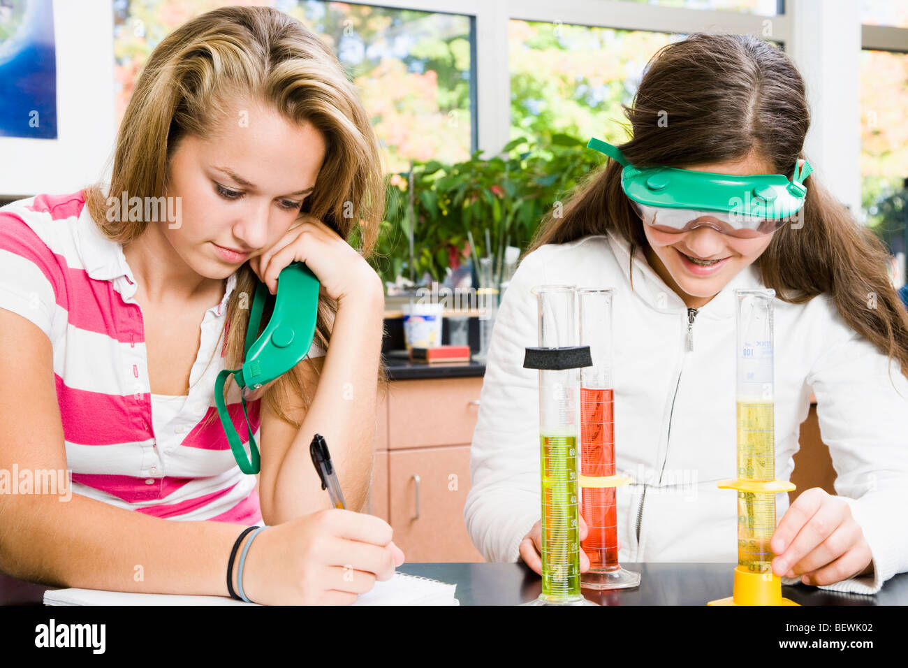 College Science Students Measuring High Resolution Stock Photography ...