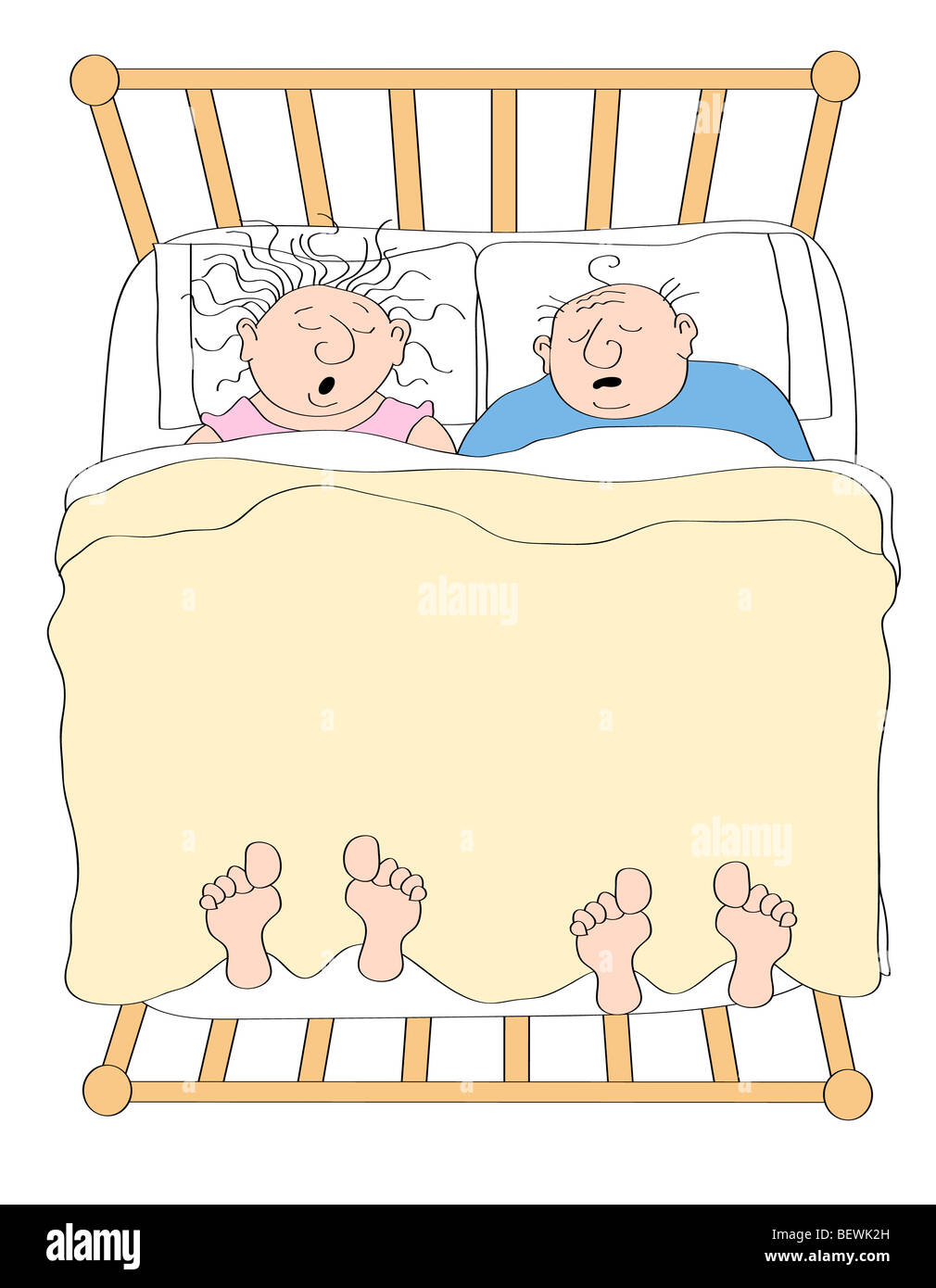Couple sleeping illustration hi-res stock photography and images - Alamy