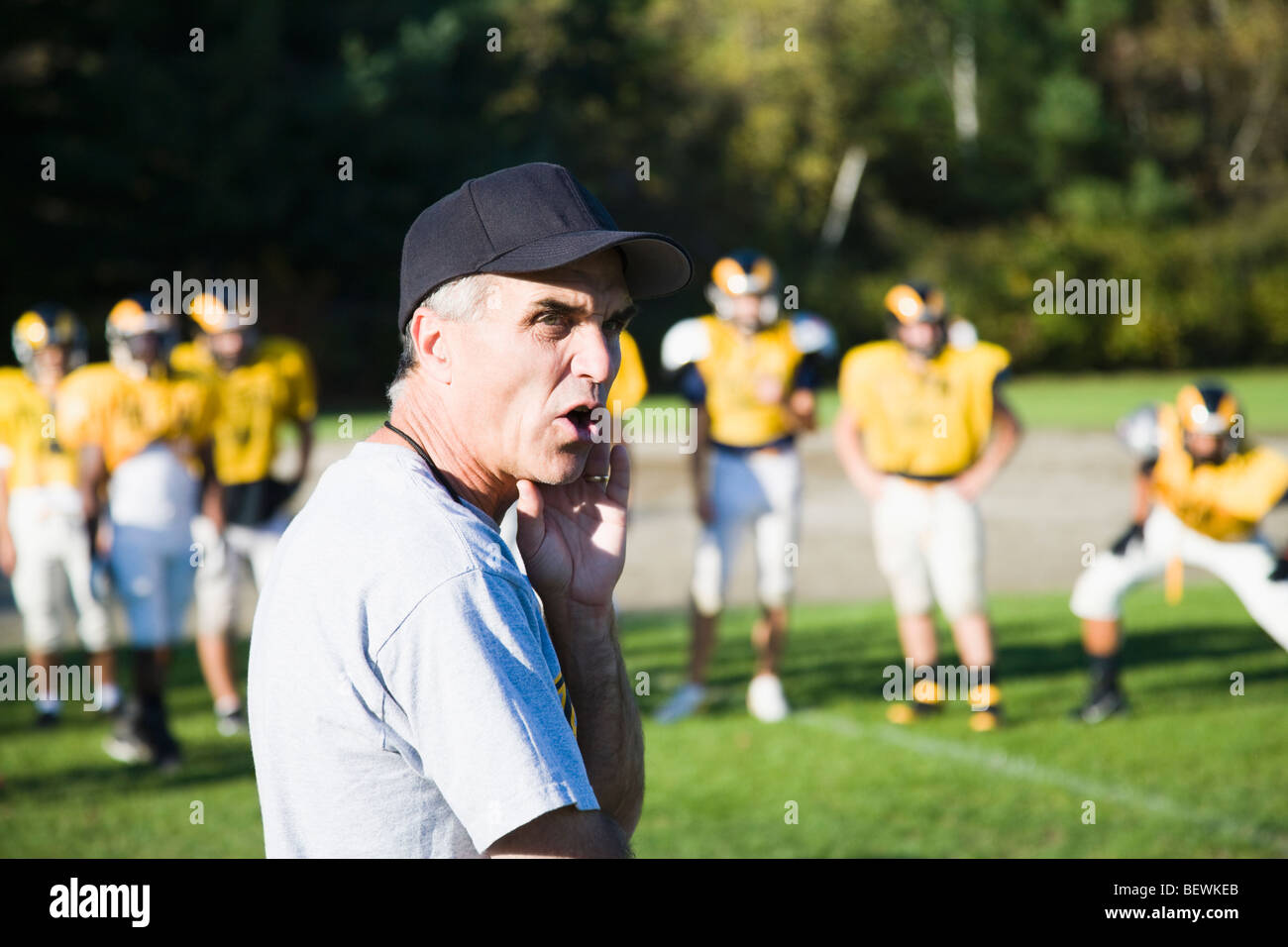 Standing holding looking away authority uniform hi-res stock ...