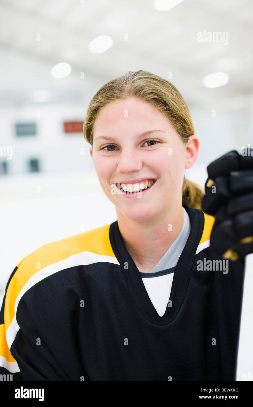 Portrait Teenage Girl Hockey Player High Resolution Stock Photography ...