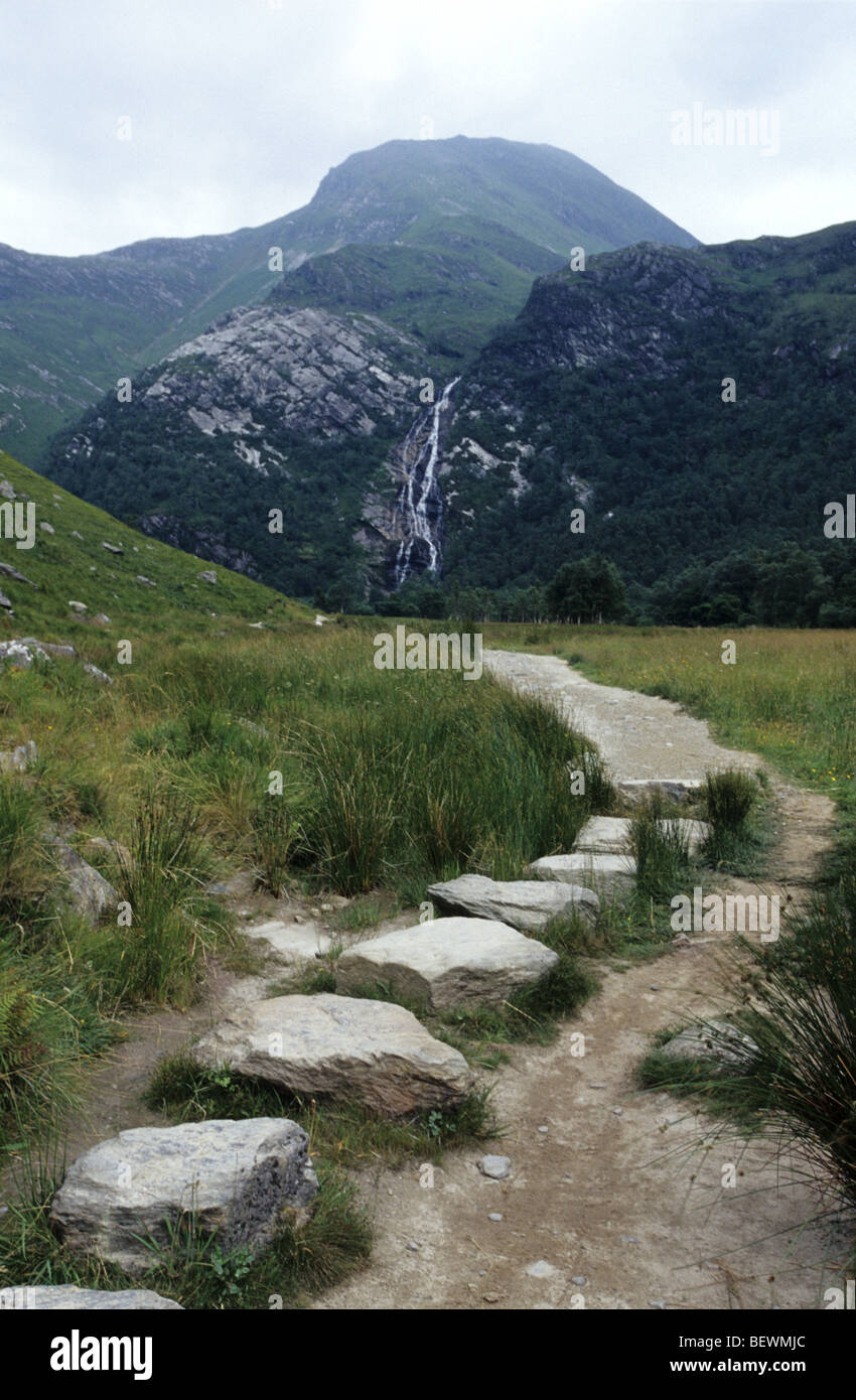 The path leading to Steall Falls, Nevis Gorge, Grampians, Scotland ...