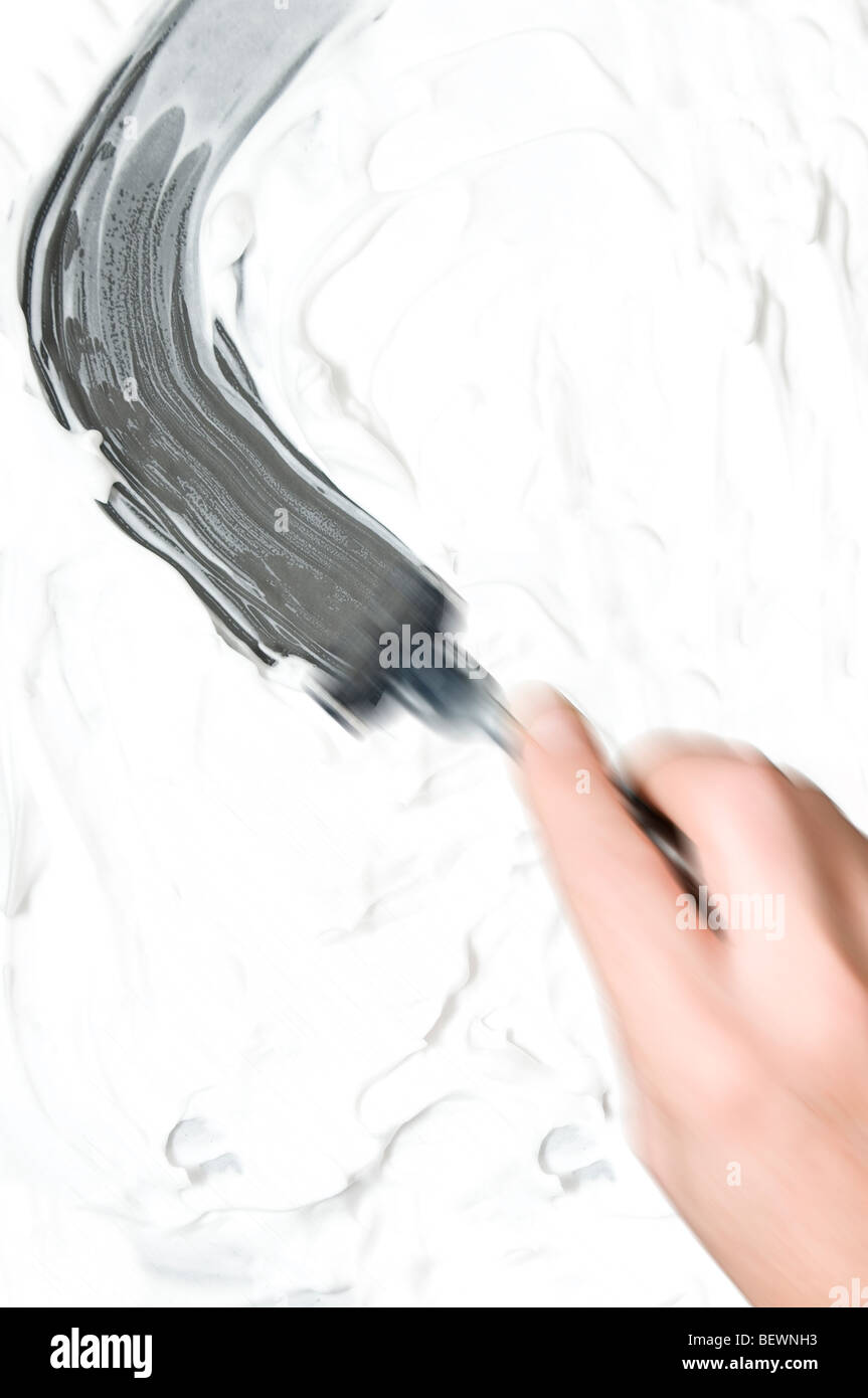 the slide of the razor on a .glass Stock Photo - Alamy
