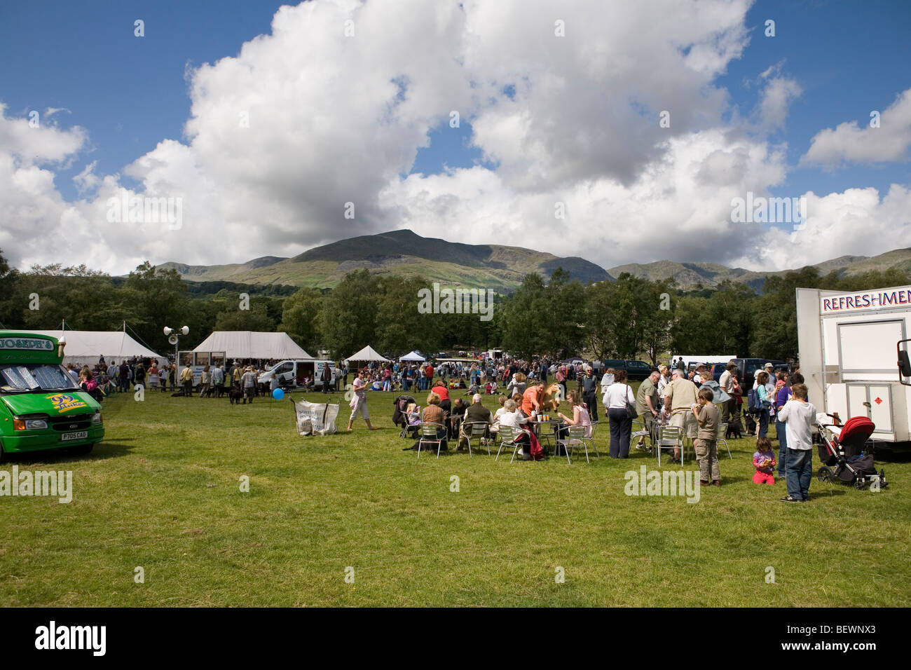 Coniston Country Fair with the hill known as the Old Man of Coniston in ...