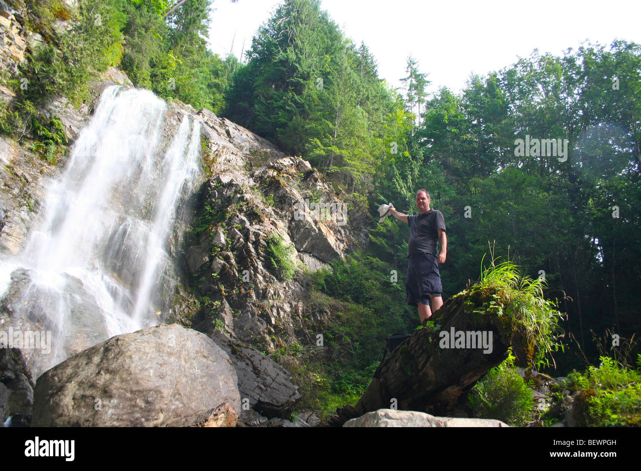 waterfall crashing over rocks Stock Photo - Alamy