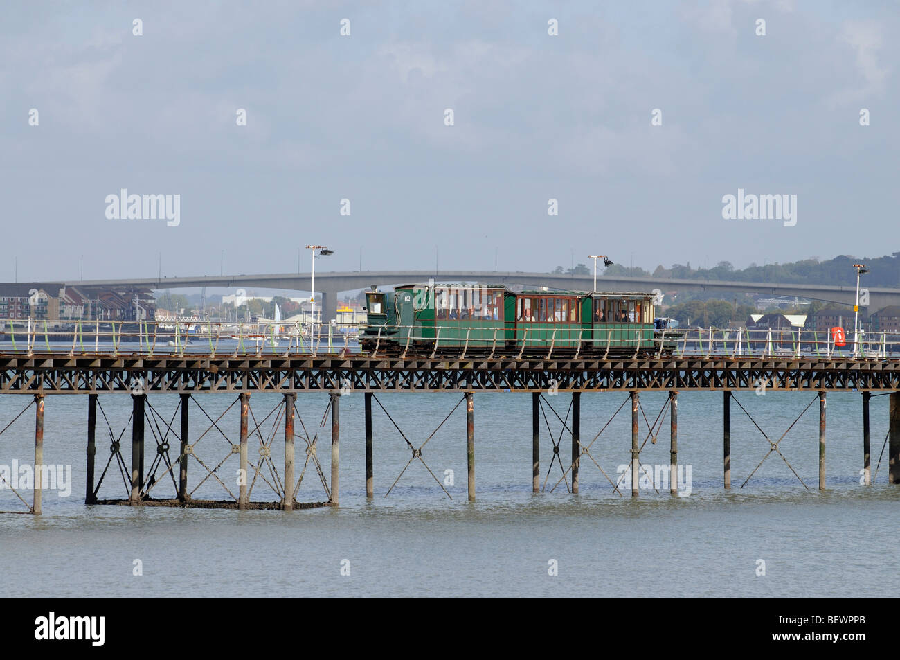 Hythe electric railway transporting ferry passengers along Hythe ...