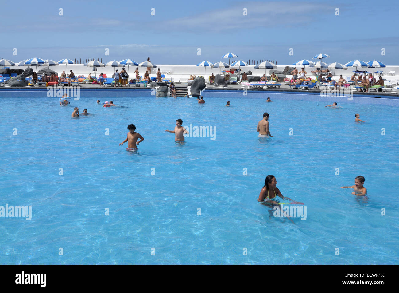 Swimming pool Lago Martianez in Puerto de la Cruz. Canary Island ...