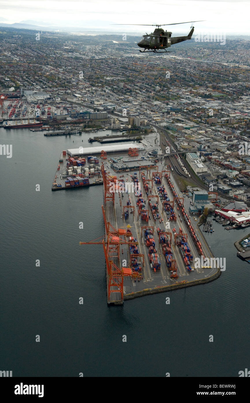 military helicopter on patrol over Vancouver Stock Photo - Alamy