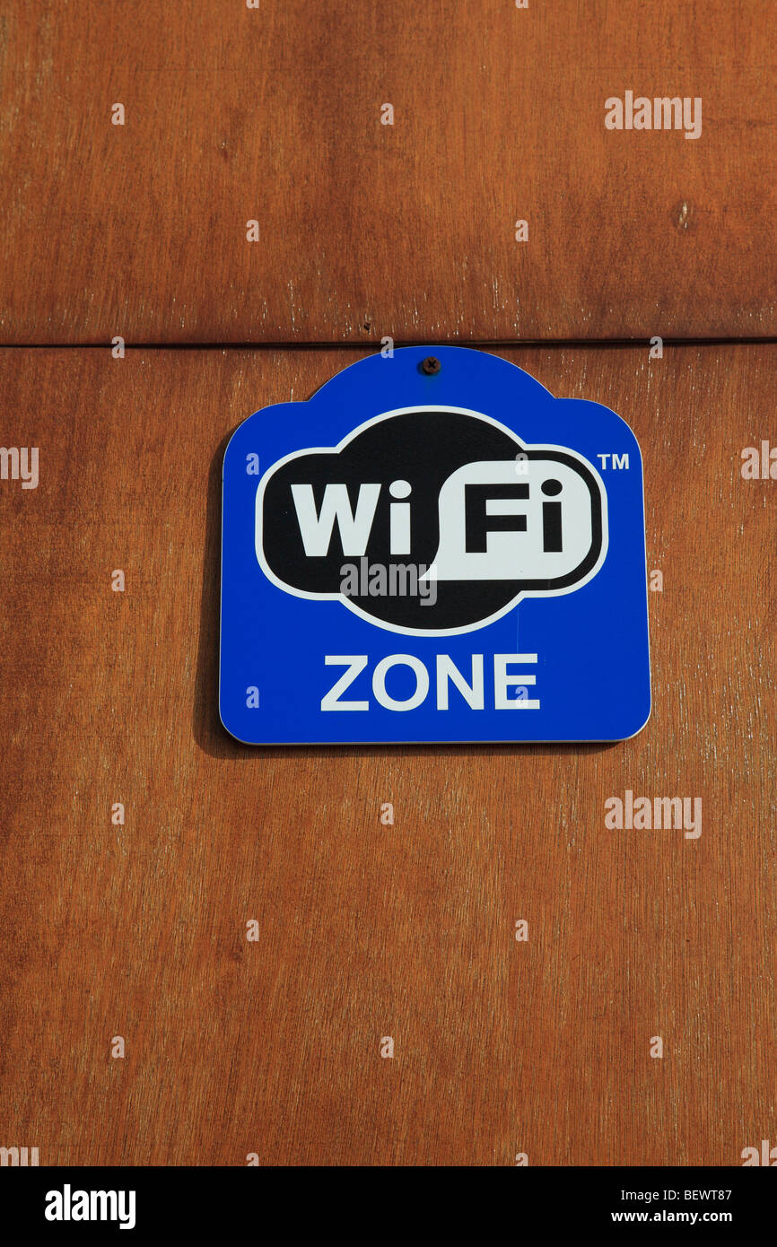sign for WiFI zone, a wlan internet access at the port and marina of ...