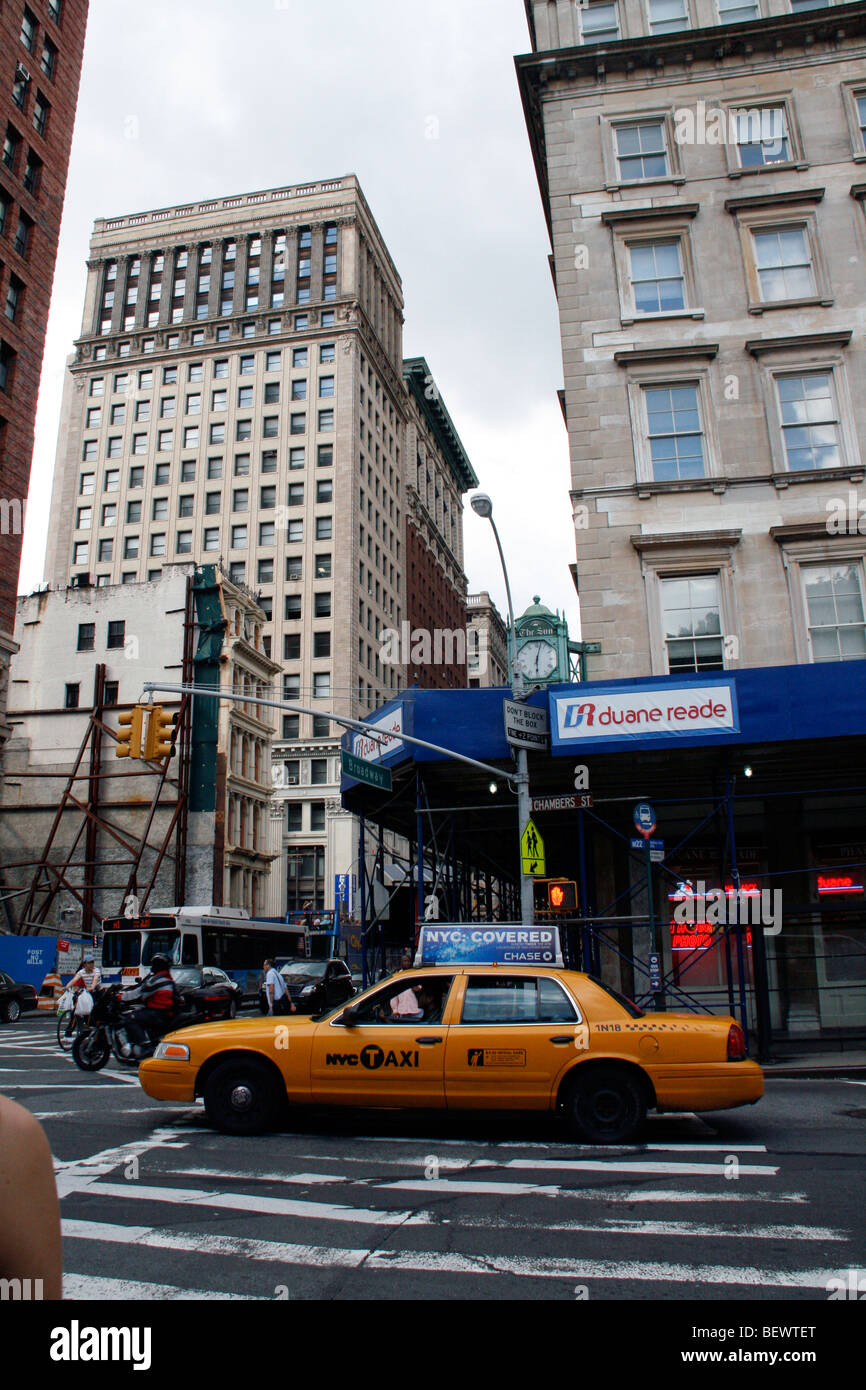 Yellow cab in Manhattan , New York city,USA Stock Photo - Alamy