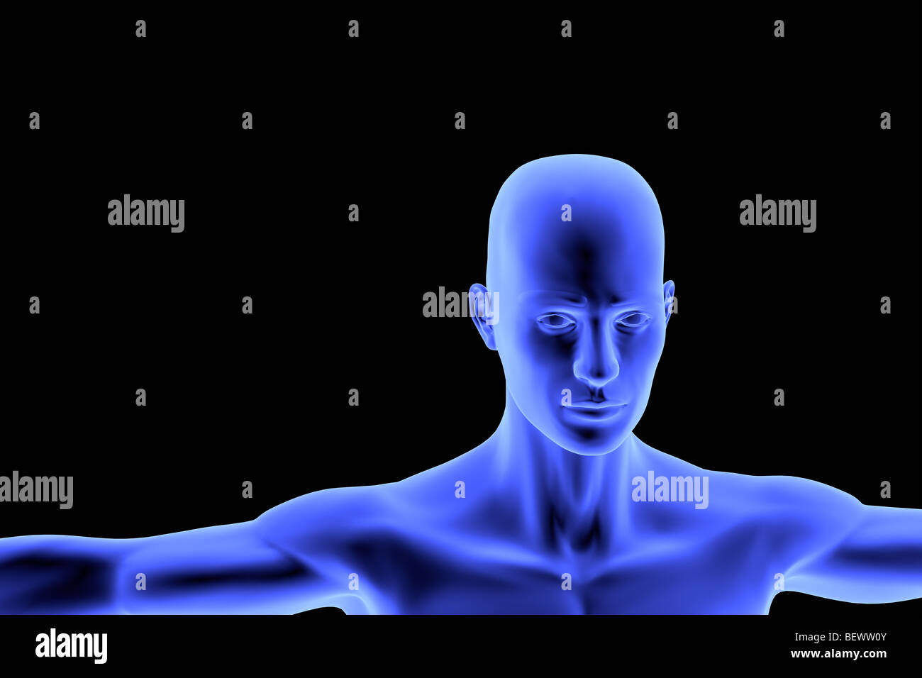 Human head and shoulders, digital art Stock Photo - Alamy