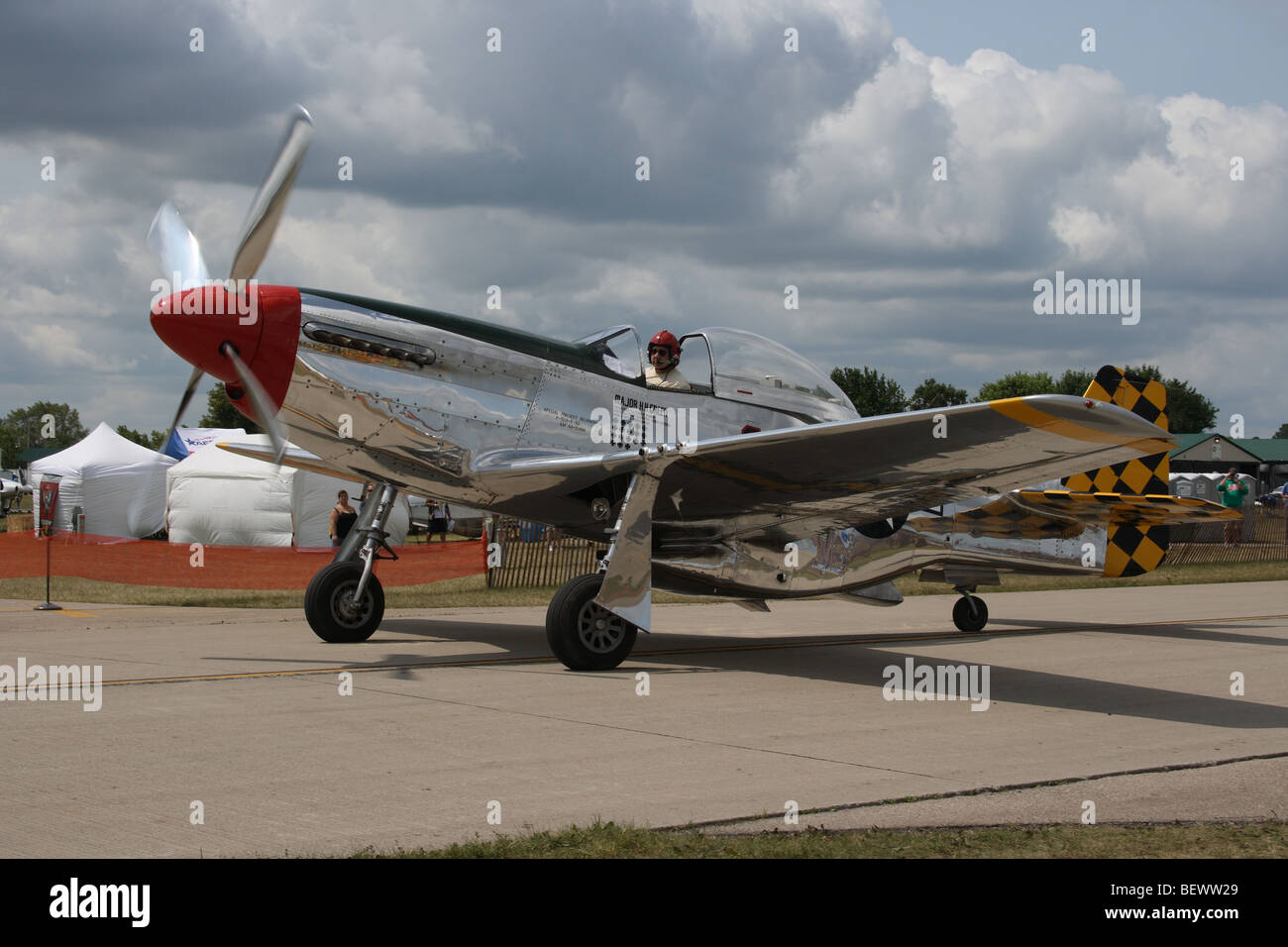 North American P-51D Mustang taxies at EAA Airventure 2009, Oshkosh ...